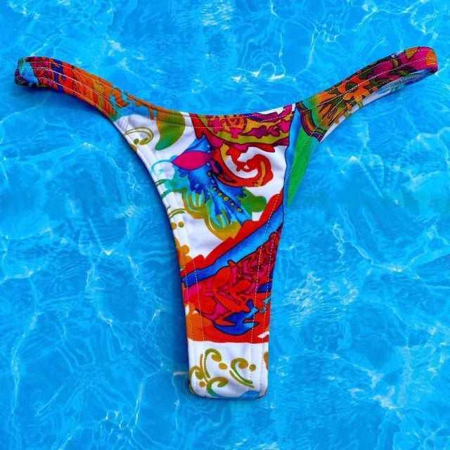Psychedelic Paisley Skimpy Thong Bikini Bottom Denali Brand